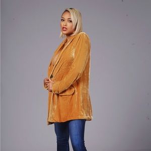 Jackets & Coats | Gold Velvet Blazer | Poshmark